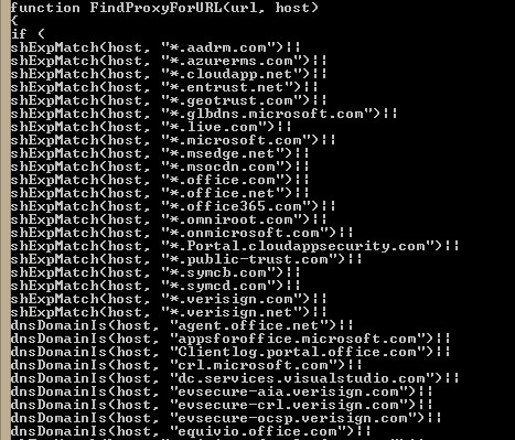 Office 365 PAC File – Undocumented Features
