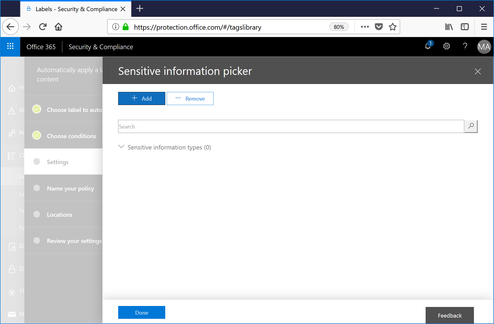 Searching for Sensitive Information Types › Undocumented Features