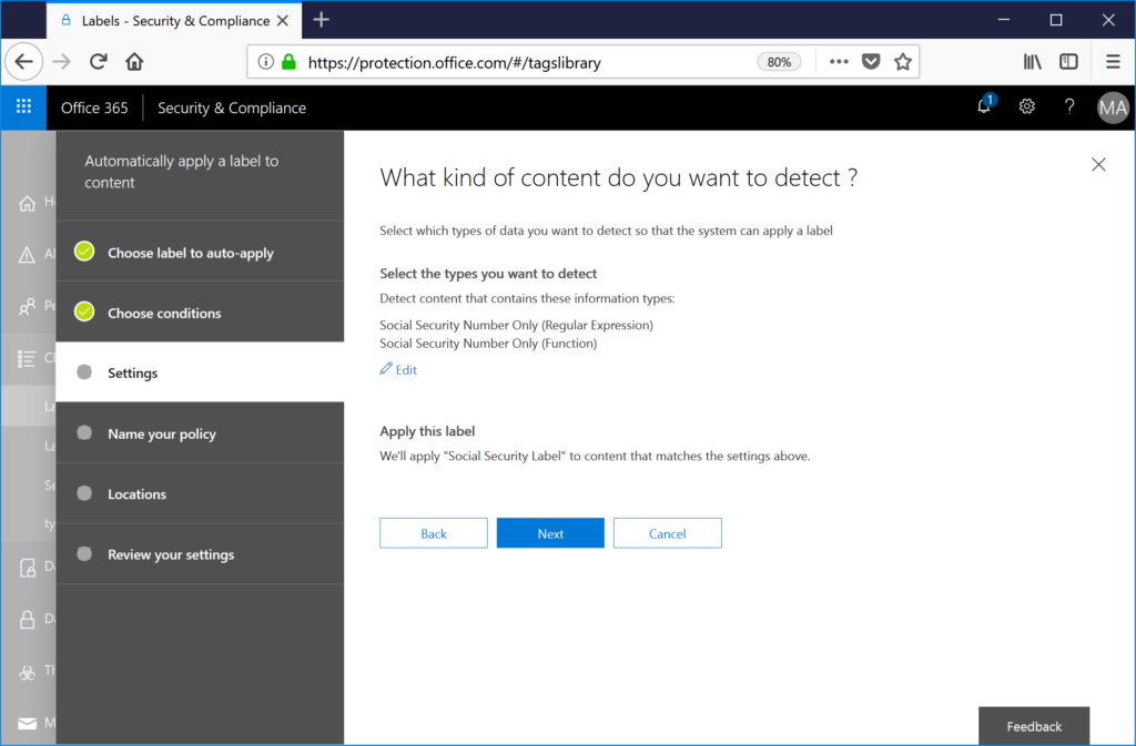 Searching for Sensitive Information Types › Undocumented Features