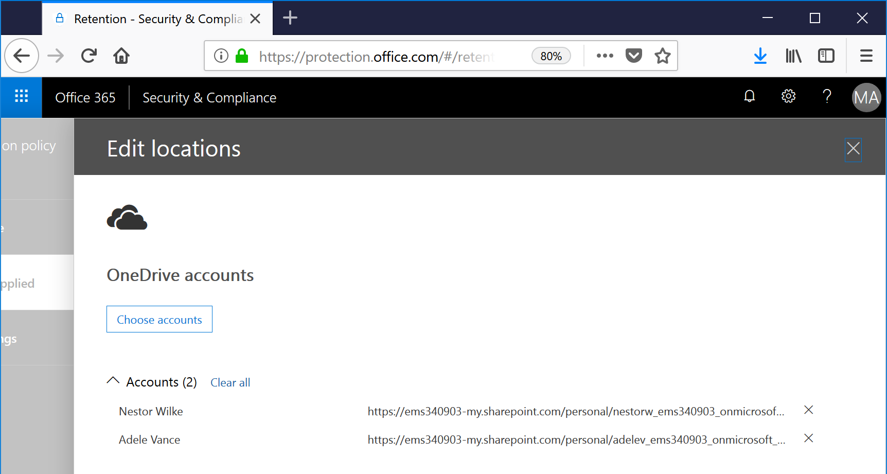 Adding OneDrive Locations to an Existing Retention Policy ...