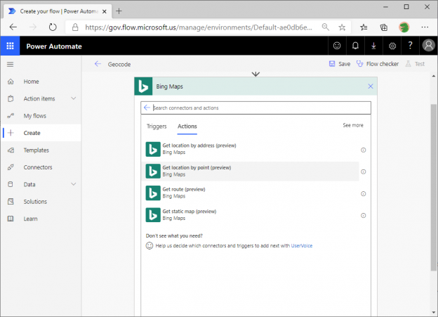 Using the Bing Maps Actions in Power Automate › Undocumented Features