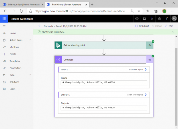 Using the Bing Maps Actions in Power Automate – Undocumented Features