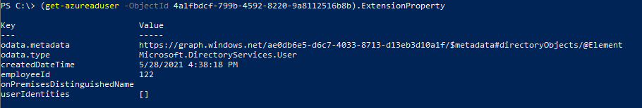 Configuring “employeeId” with Set-AzureADUser › Undocumented Features