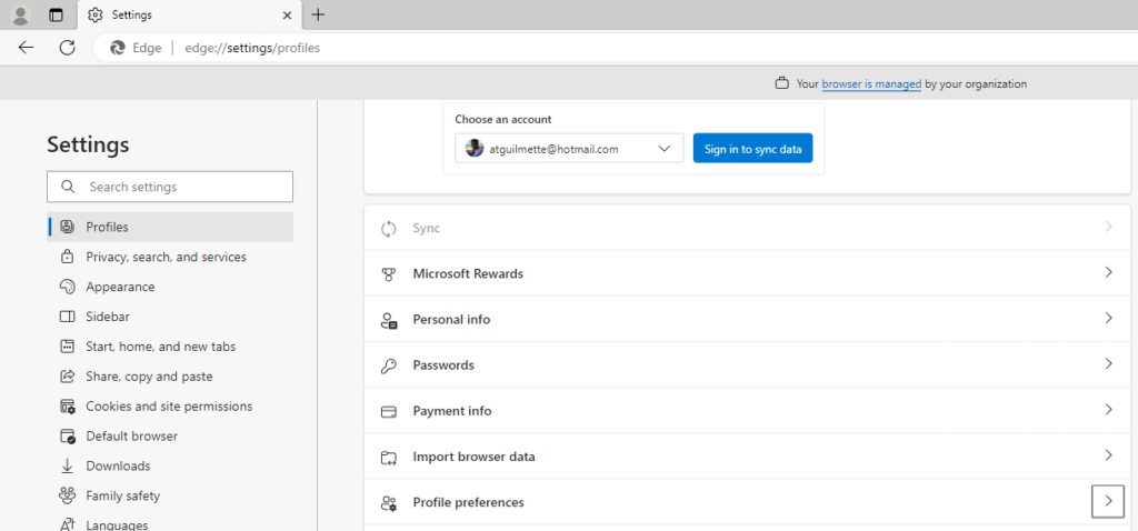Stop Edge from switching browser profiles when opening sites ...